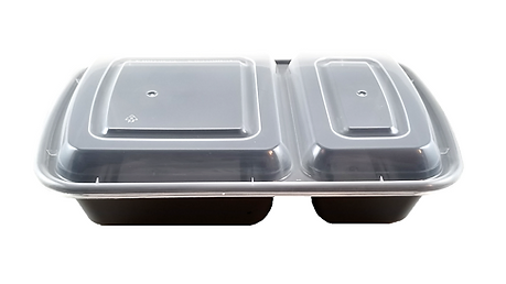 LR LT-32 32oz. 2-Compartment Rectangular Container Combo, 150 SETS ...