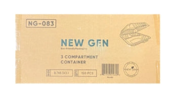LR New Gen NG-083 3 Compartment Hinged Container, 150 Counts – GogoMax