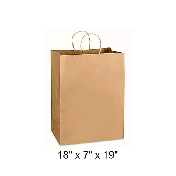 Paper Bag, Kraft, 18" x 7" x 19" Twisted Handle – GogoMax